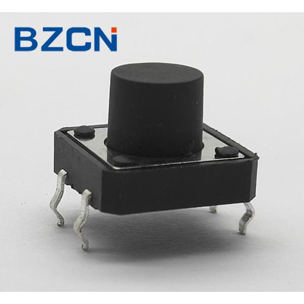 China Black Push Button Normally Closed Tactile Switch , 12mm X 12mm ...