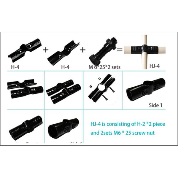 China Black Metal Joints for Pipe Rack System PE Coated Steel Pipe ...