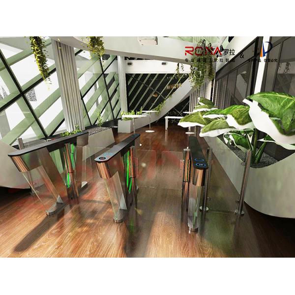 China Organic Glass Access Control Barriers Swing Gate AC220V With ...