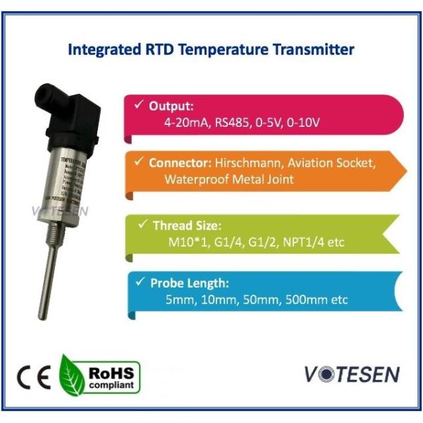 China Integrated RTD PT100 Temperature Sensor RS485 PT1000 For Power ...