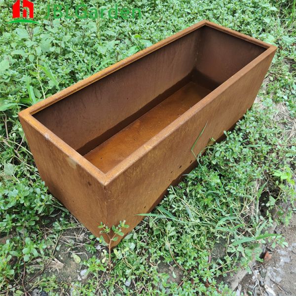 China OEM Corten Steel Flower Pots Large Rusted Steel Planter Boxes ...