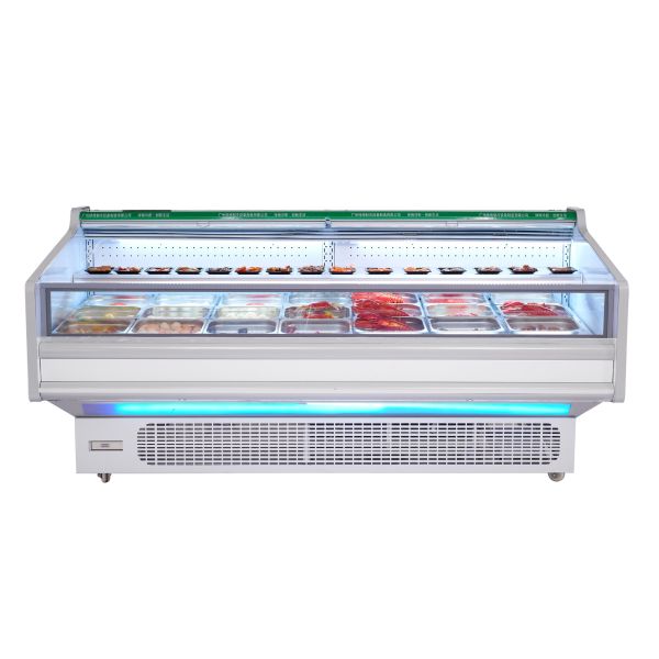China 500L Deli Display Refrigerator / Meat Fish Open Top Display ...