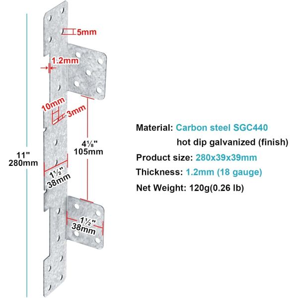 China Galvanized Steel Deck Stair Stringer Connector Adjustable Tie ...