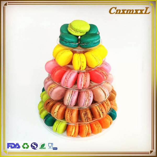 China Plastic Pyramid Display Case 6 Tier Macaron Display Tower Case ...