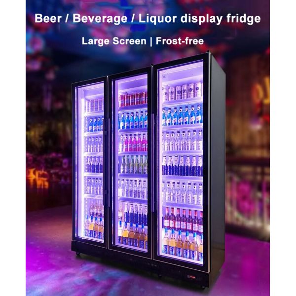 China 748L Two Glass Doors Multiple Variable LED Light Refrigerated ...