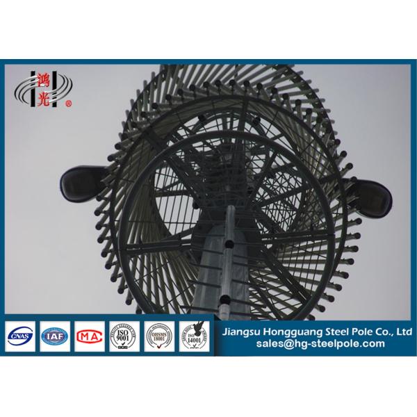 China HDG Telescopic Telecommunication Towers , Monopole Cell Tower With Lights - China ...
