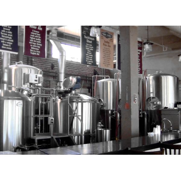 China 2000L 3 Vessel Brewhouse Fired Direct Heating Manual Beer Brewery ...
