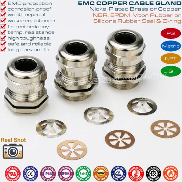 China Brass EMC (VSD) Shielded M20 Cable Gland, Adjustable 6-12mm EMV ...